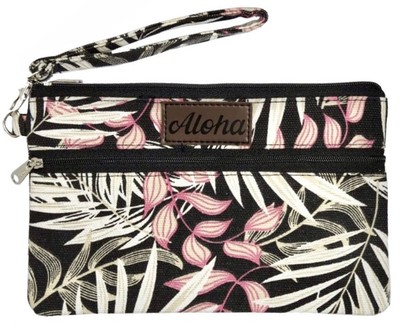 Hawaiian Print Canvas Wristlet Handbags Tropical Paradise Hawaii Island ...