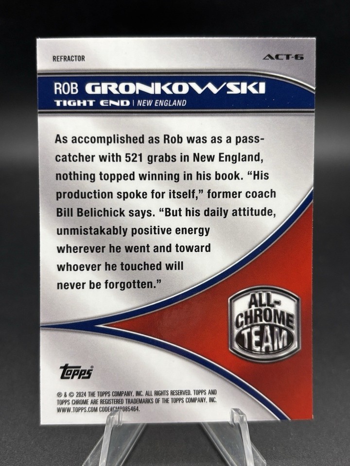 2024 Topps Chrome All-Chrome Team REFRACTOR #ACT-6 Rob Gronkowski ...