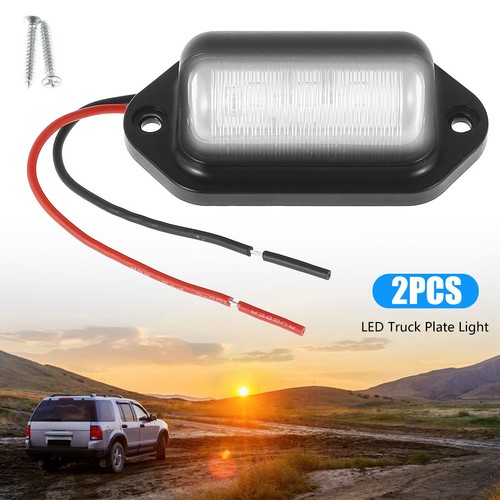 2Pcs LED Truck Plate Lights Waterproof Car Number Plate Lights 12V/24V ...