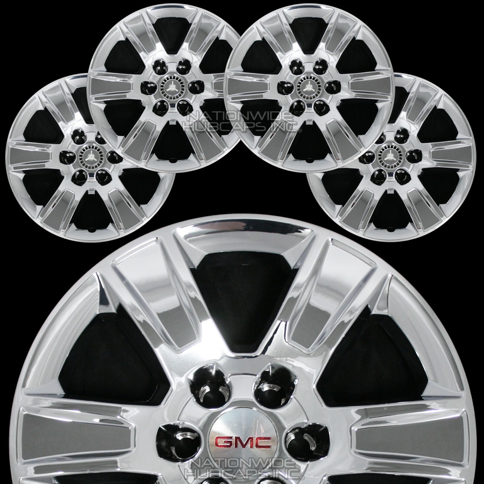 2014-2019 GMC Sierra 1500 20" Chrome Wheel Skins Hub Caps Aluminum Rim ...