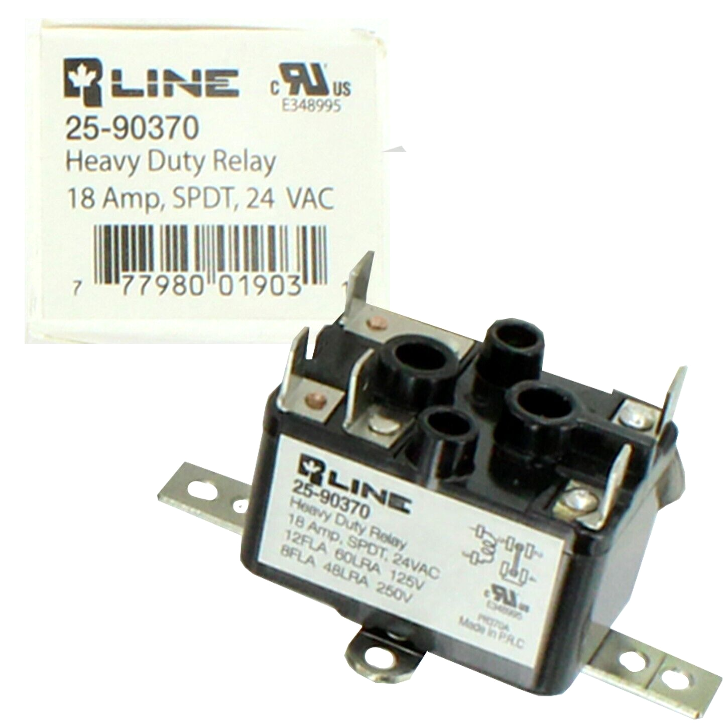 1 Pc R LINE 25 90370 18A 24VAC SPDT Heavy Duty Industrial Control Relay ...