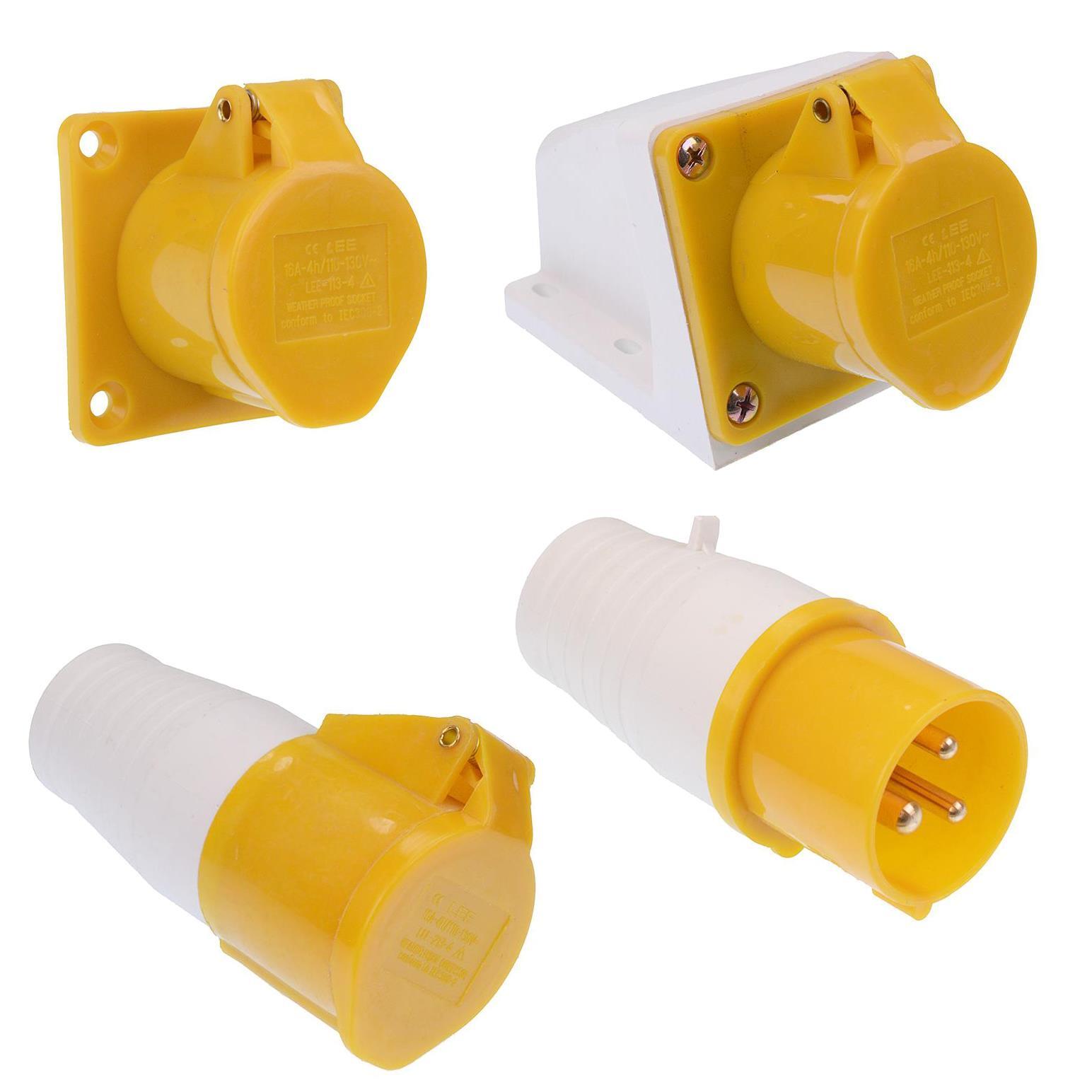 Yellow 3 Pin 16A / 32A 110V Industrial | Grelly UK