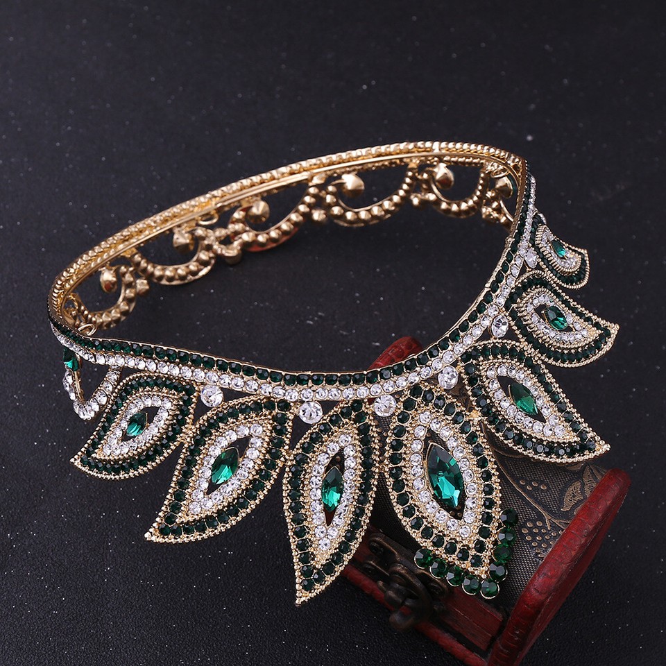 55 Styles Green Crystal Queen Princess Tiara Crown Wedding Princess For ...