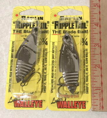 (2) Luhr Jensen Walleye Ripple Tail Blade Bait Vertical Jig 3/4oz ...