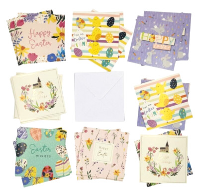 Easter Cards Bumper Pack of 24 Mixed Cute Traditional Religious 6 Mixed ...