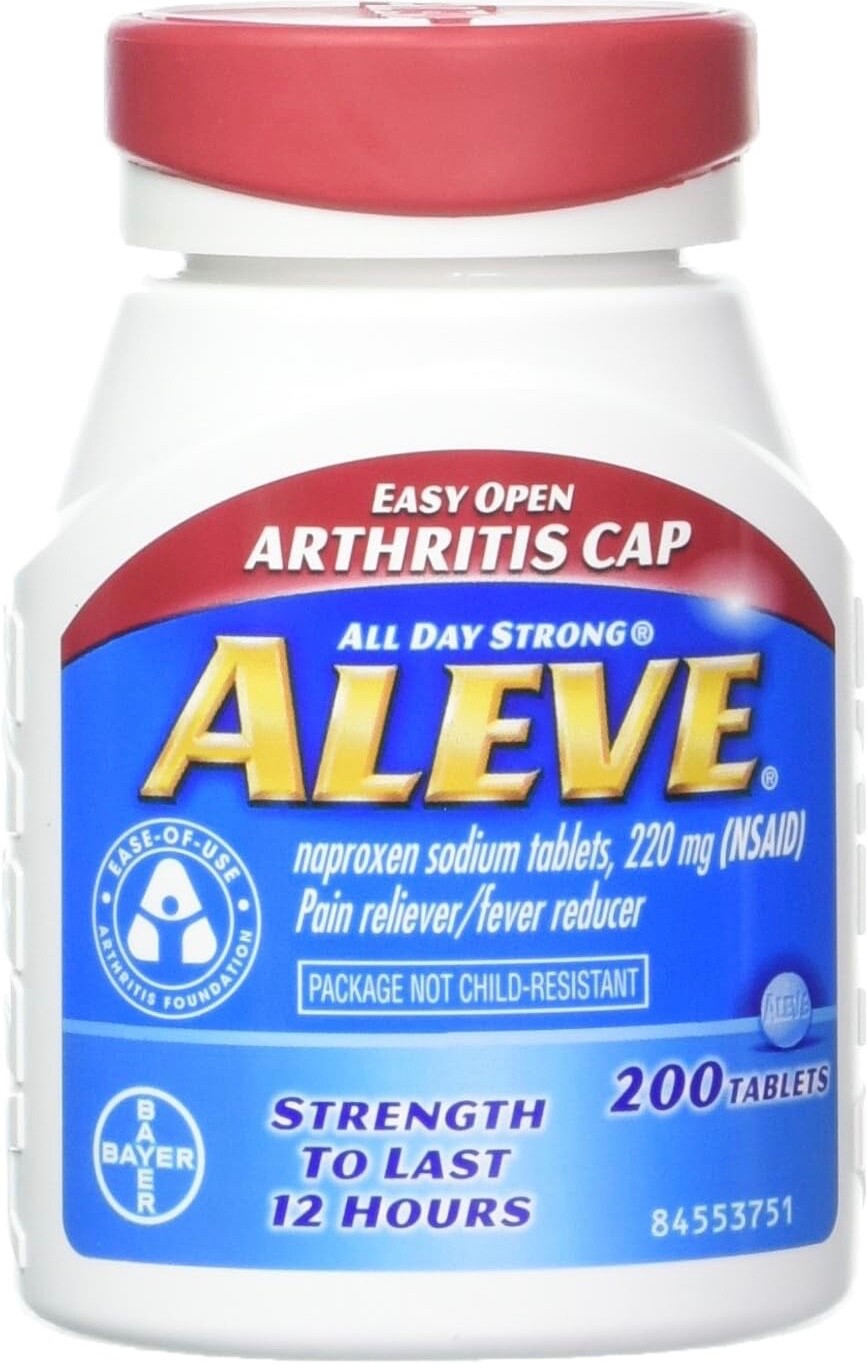 ALEVE 200 TABLETS 220mg NAPROXEN SODIUM (NSAID) E-Z OPEN ARTHRITIS CAP ...