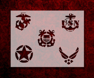 Military Army Air Force Navy Coast Guard 11 x 8.5" Stencil (140) | eBay