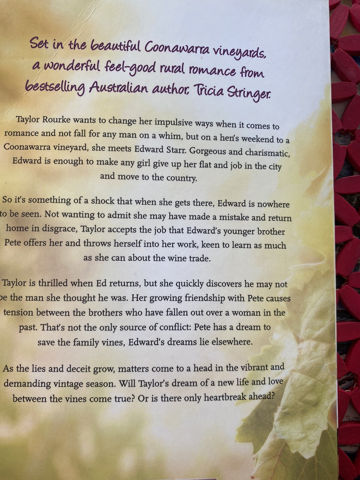 Tricia Springer- Leg. Paperback- Between The Vines | eBay