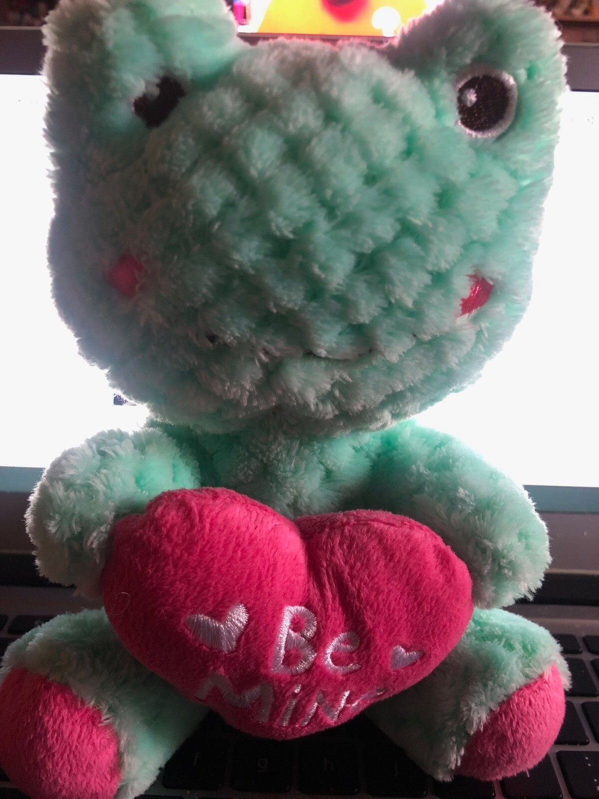 Dan Dee 7” Green Quilt Frog Holding Be Mine Heart Stuffed Animal ...