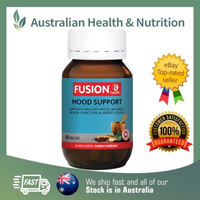 FUSION HEALTH MOOD SUPPORT 60 CAPSULES + FREE SAME DAY SHIPPING UBD 06/ ...