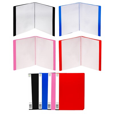2 x A4 Display File Folders 20 Clear Poly Sleeves Paper Storage ...