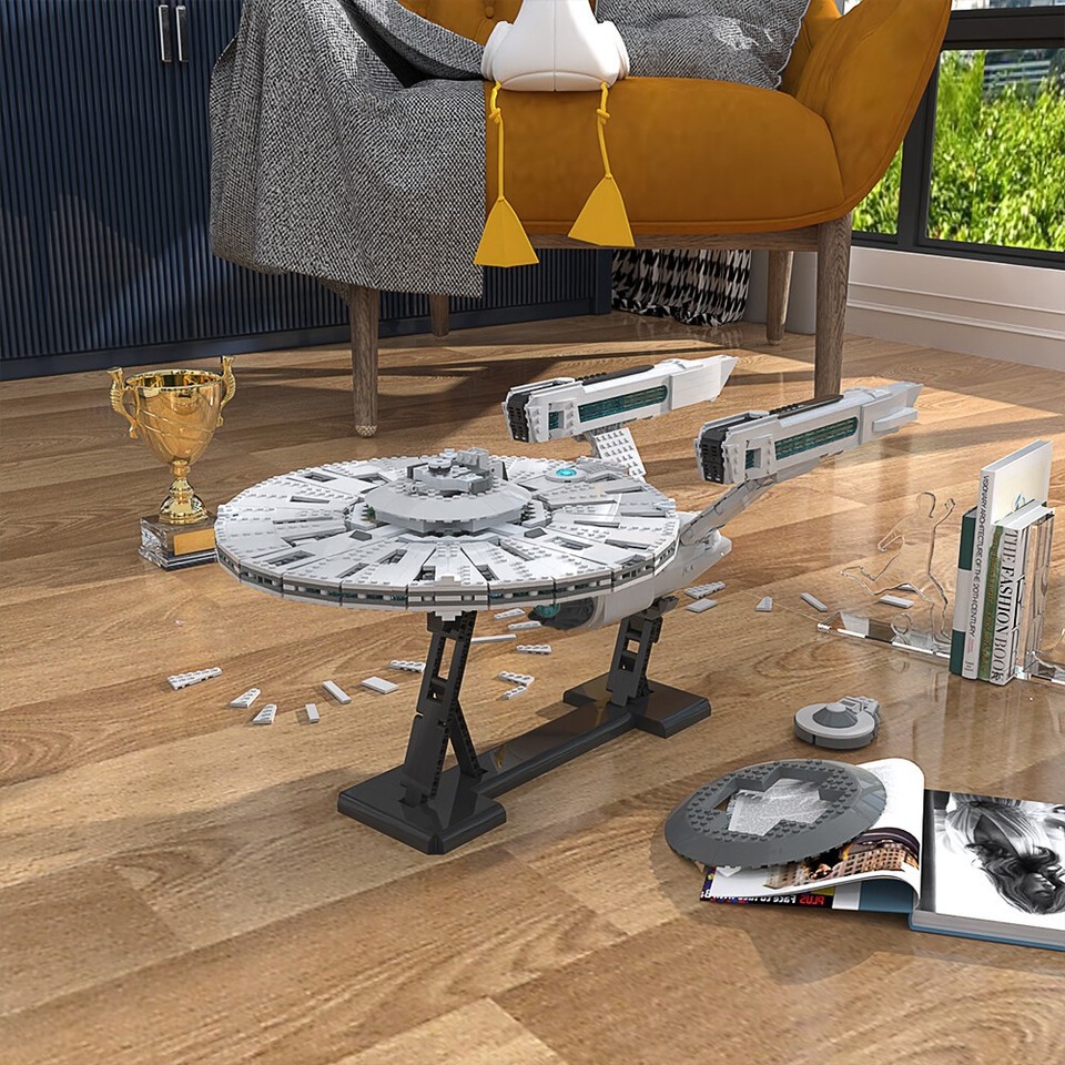 MOC Spacecraft Spaceship Model with Display Stand Building Set 2830 Pcs ...