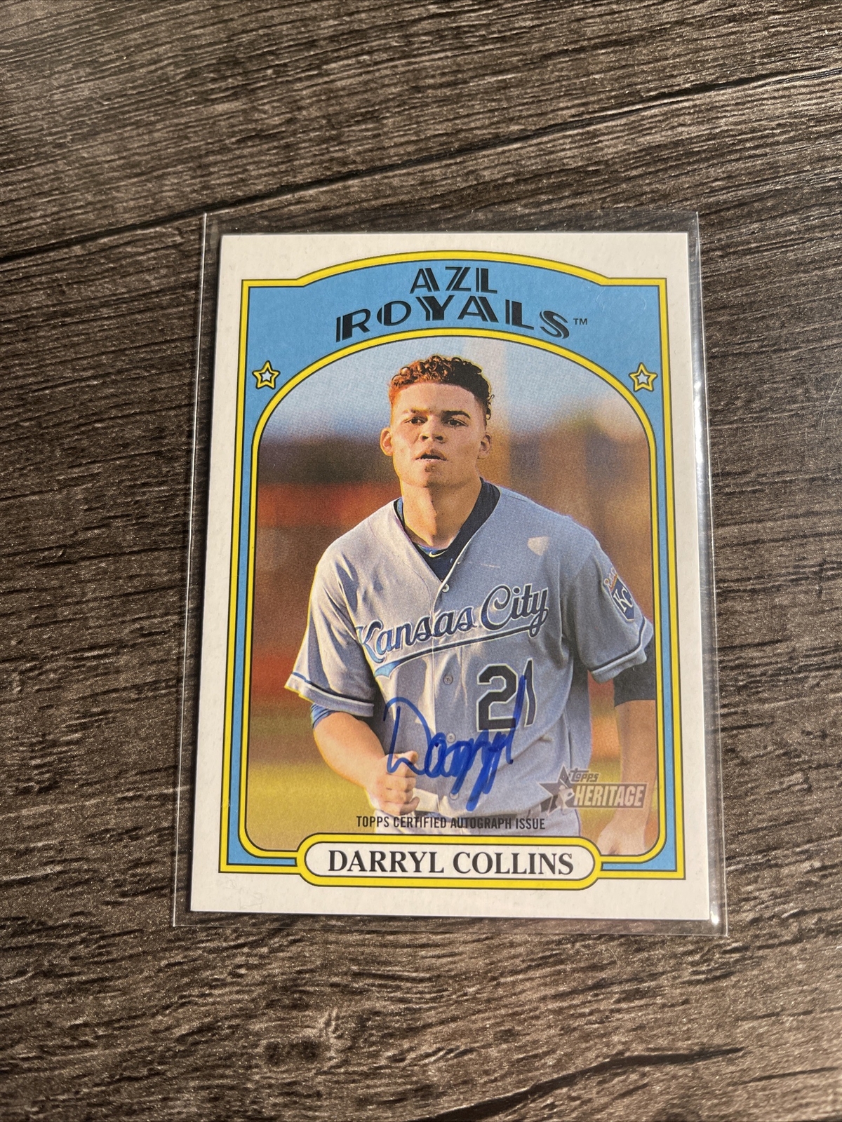 Darryl Collins 2021 Topps Heritage Minor League #ROA-DC Real One Auto ...