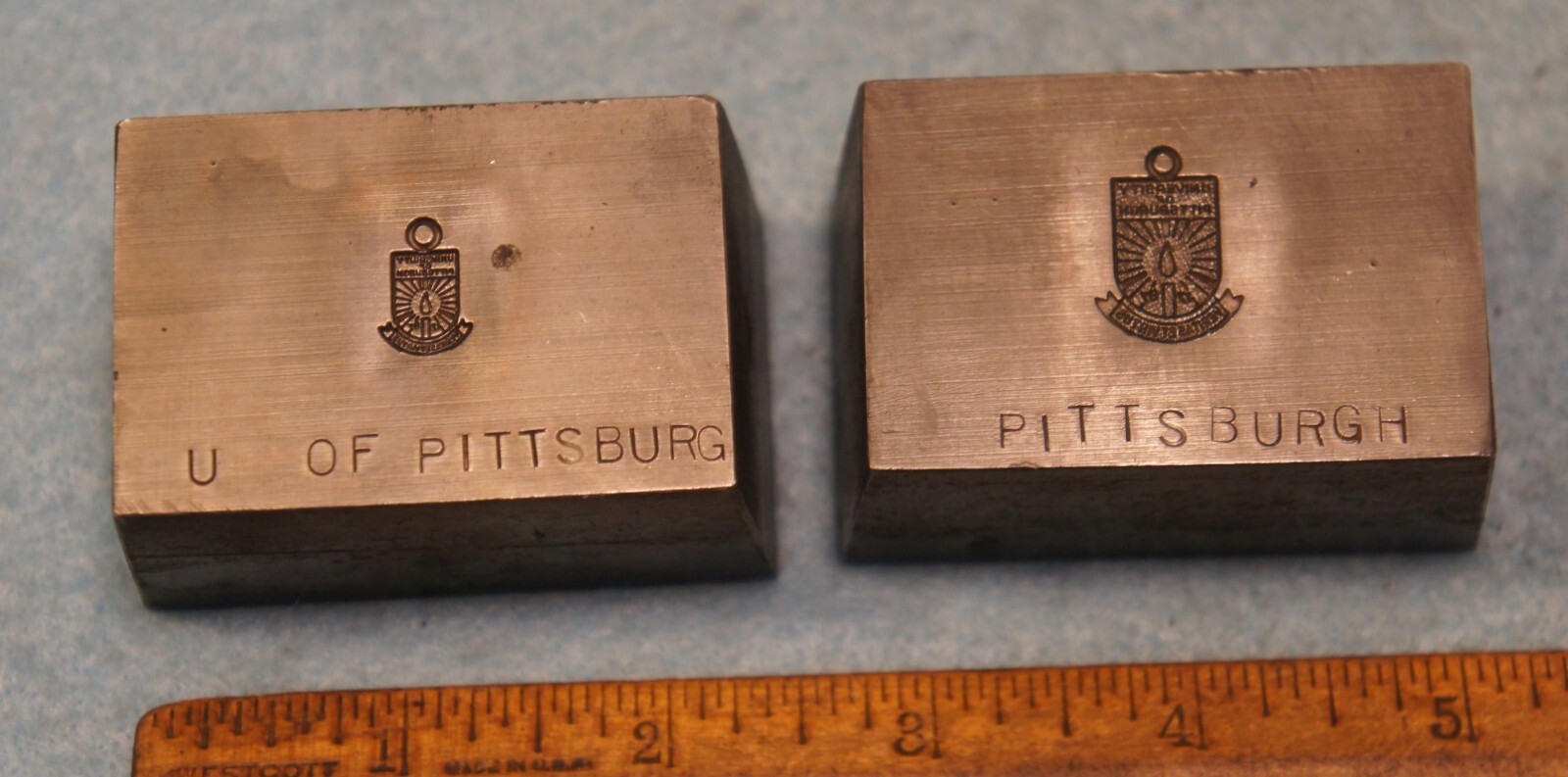 Vintage UNIVERSITY OF PITTSBURGH 2 Crest Charms STEEL STAMPING DIES ...