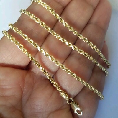 10k yellow gold rope chain 18 inches long 3 mm wide | eBay