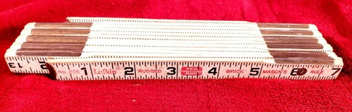 Vintage Lufkin No. 636 Rugged Red End 72" Folding Brick Mason's Rule ...