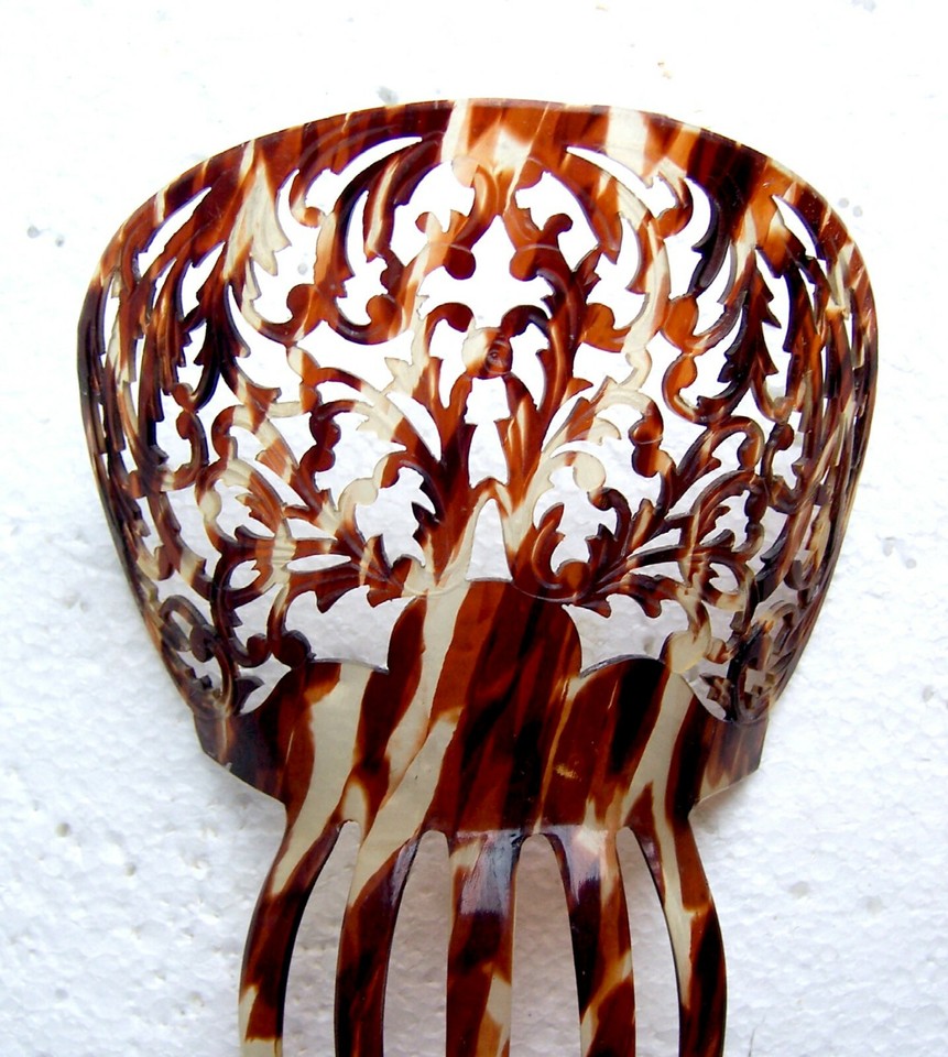 Spanish mantilla style hair comb faux tortoiseshell head piece ...