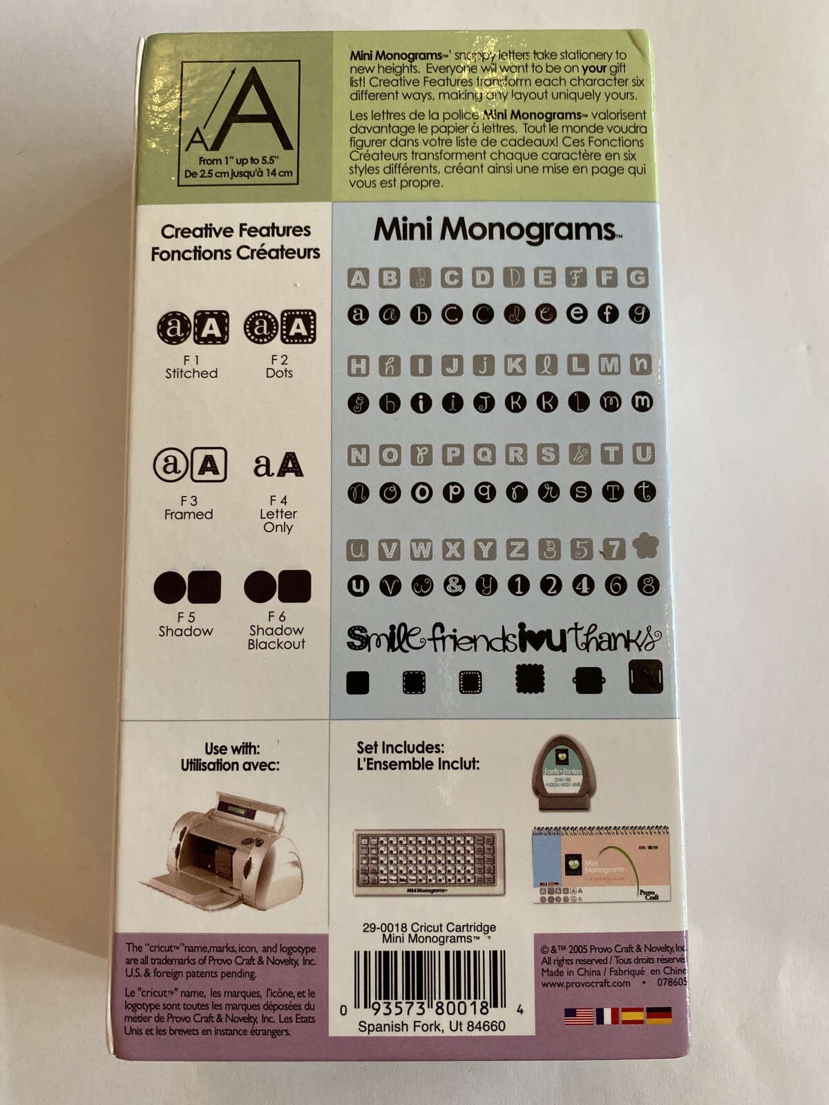 MINI MONOGRAMS Font Cricut Cartridge - Link Status Unknown - Includes ...