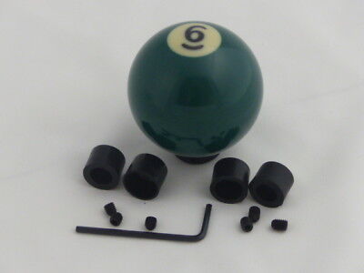Custom Pool Billiard Ball #6 Solid Green Gear Shifter Shift Knob ...