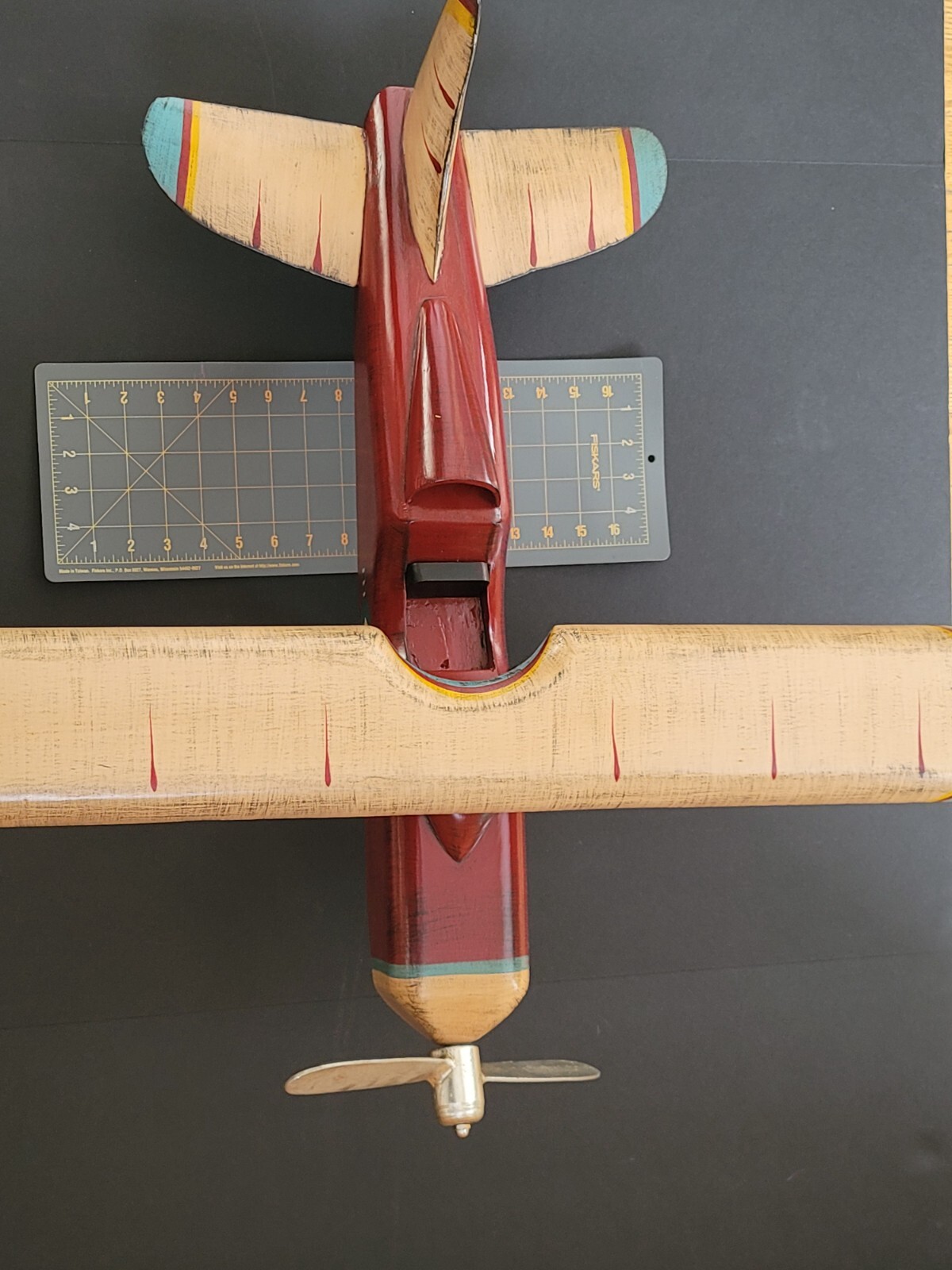 Wooden MONO AIRPLANE Vintage Tailhook Plane Model New Box Primitive ...