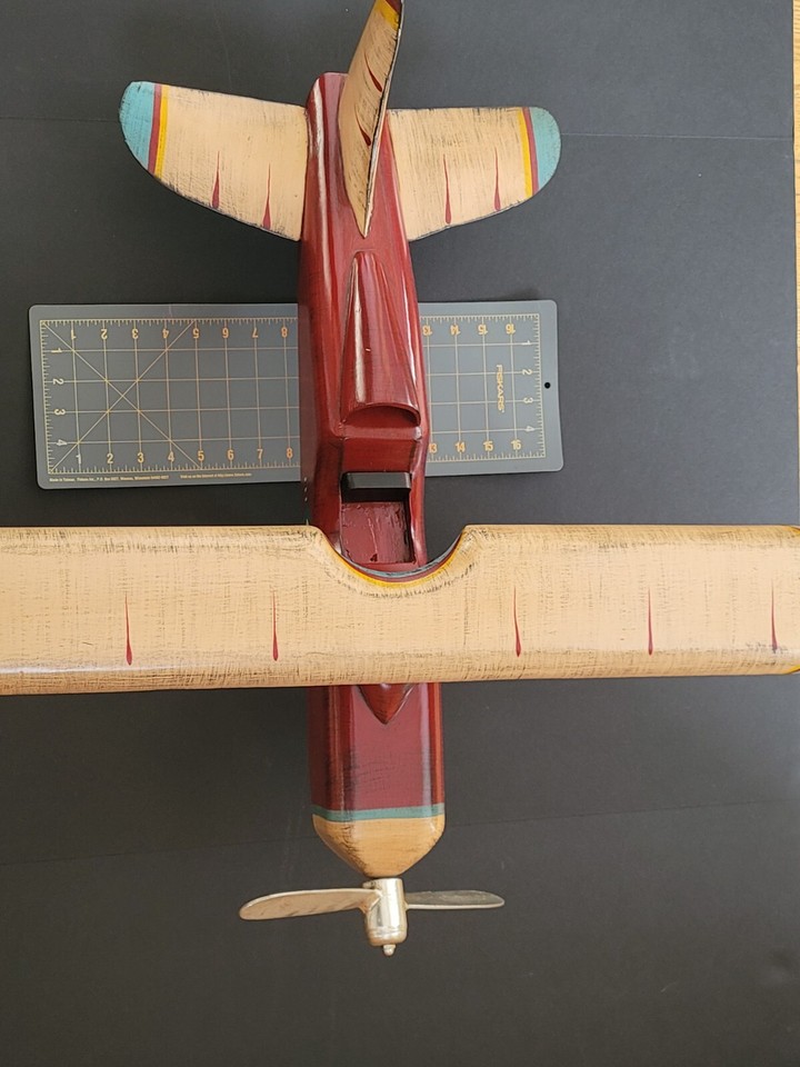 Wooden MONO AIRPLANE Vintage Tailhook Plane Model New Box Primitive ...