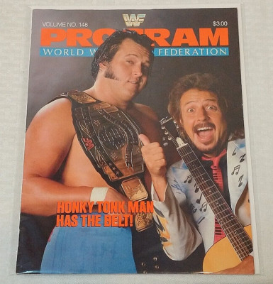 Vintage WWF Wrestling Program Arena Event #148 Bagged Boarded WWE Honky ...