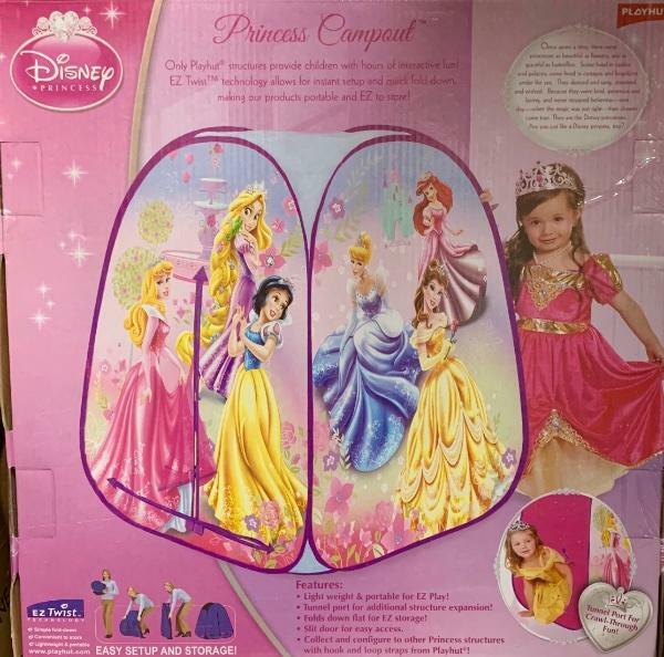 DISNEY PRINCESS~PLAYHUT CAMPOUT EZ TWIST POP UP TENT~30X38X30~FOLDS ...