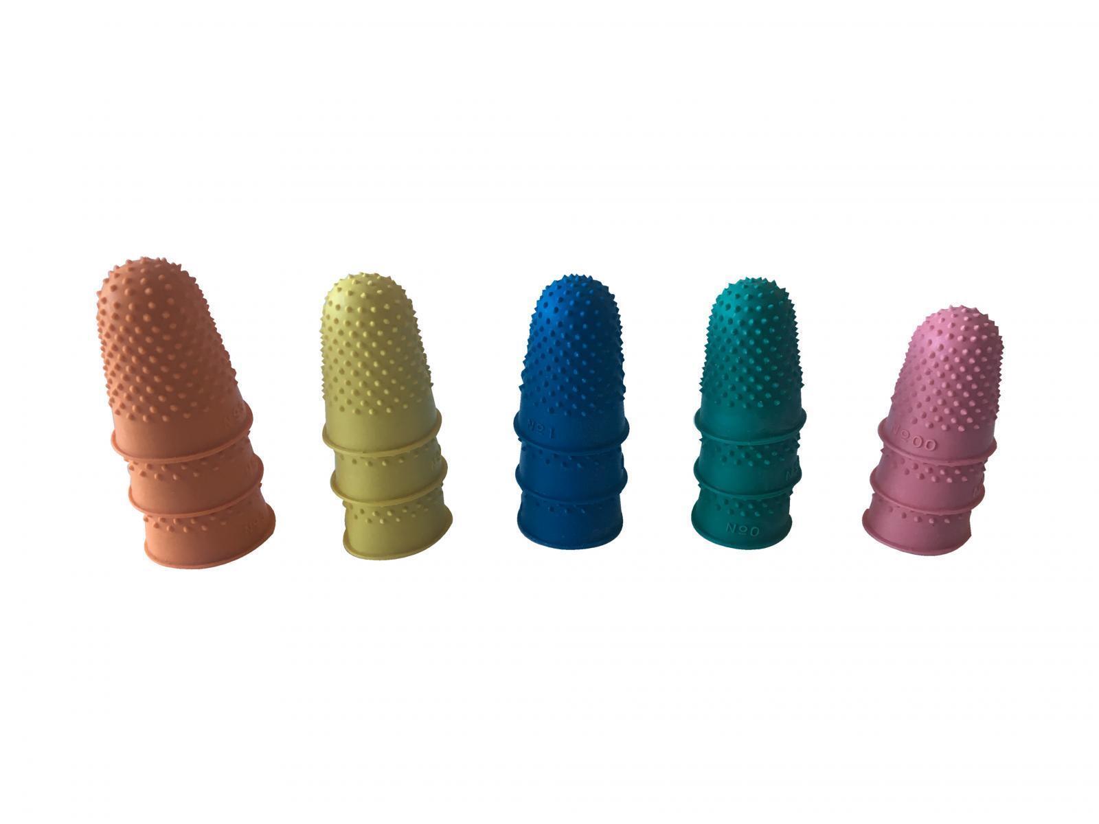 Pack of 15 Assorted Size Rubber Thimblettes - Coloured Thimble Finger ...