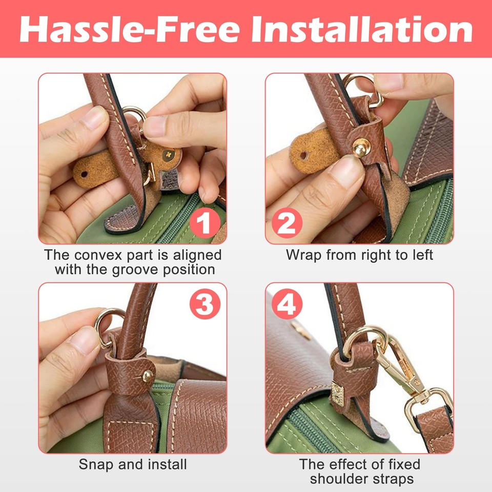 dadop Strap Kit Compatible with Longchamp Mini Bags - Leather ...