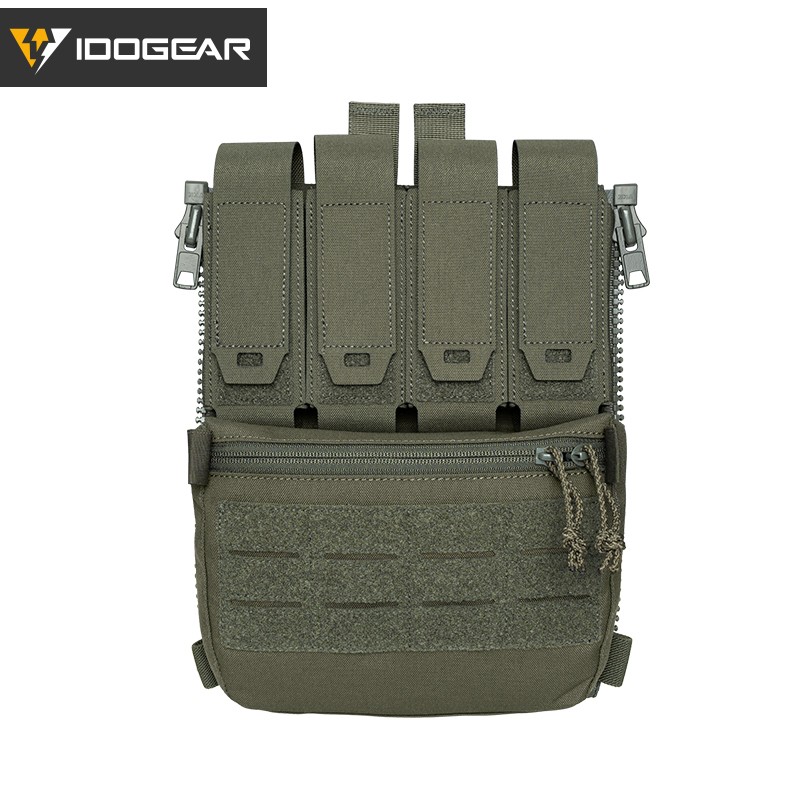 IDOGEAR Tactical BackPack Zip On Back Panel Quad Mag Holder Support Bag ...