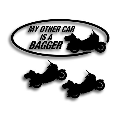 My Other Car Is A Bagger Decal Sticker Fits Harley, Shadow touring ...