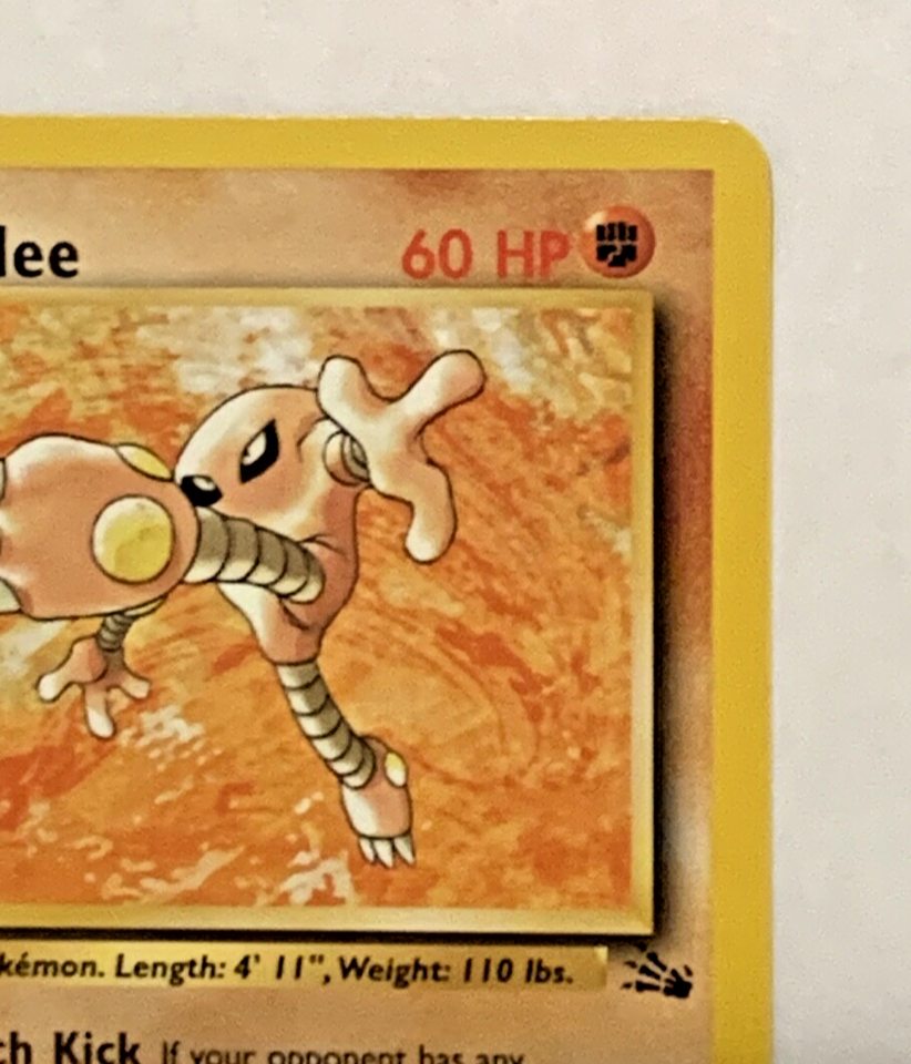 Pokemon hitmonchan base set holo 7/102 Hitmonlee fossil base set non ...