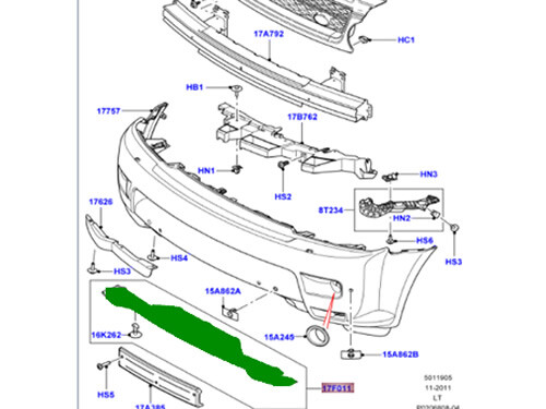 GENUINE LAND ROVER TOWING EYE COVER RANGE ROVER SPORT 10'-13' LR015078 ...