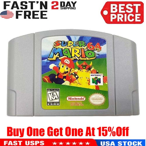 For Nintendo N64 US Version Super Mario 64 Version Game Cartridge ...
