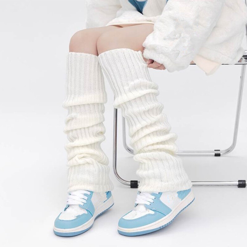 Long Socks Women's Autumn Winter Legs Warmers Knitted Foot Cover ...