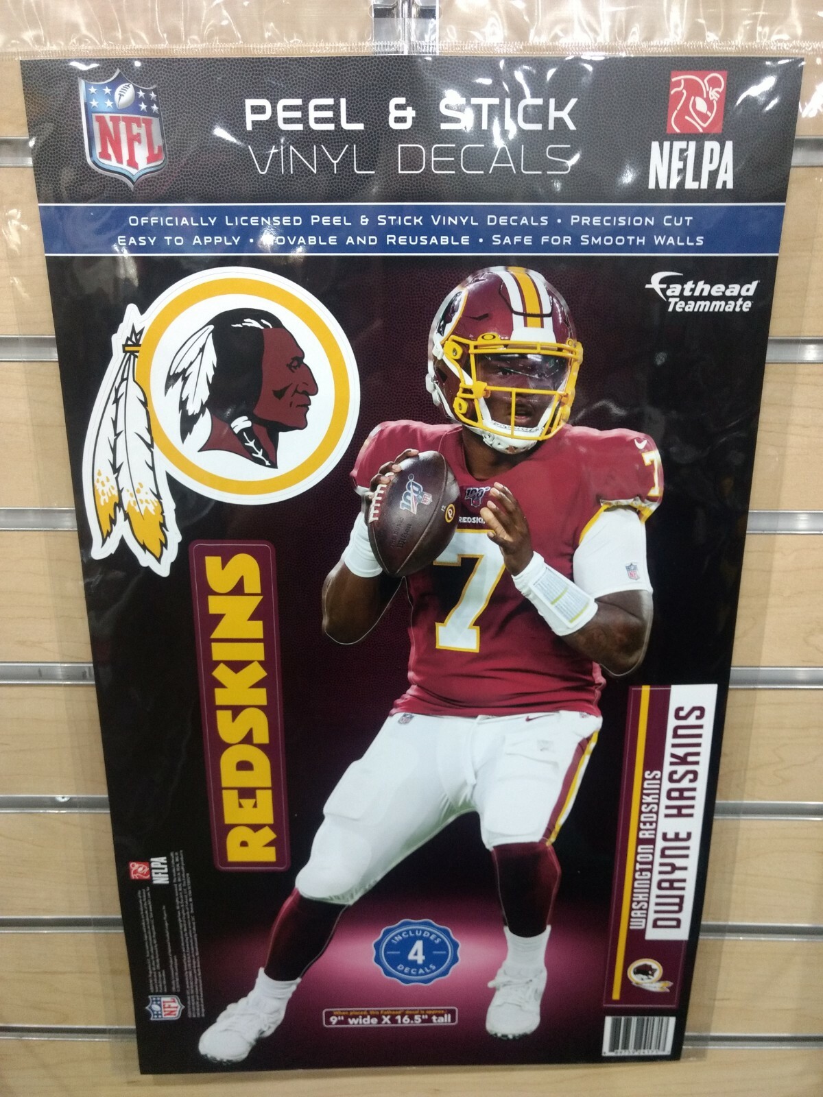 DWAYNE HASKINS WASHINGTON REDSKINS 4 PIECE FATHEAD 11"X17" WALL GRAPHIC ...