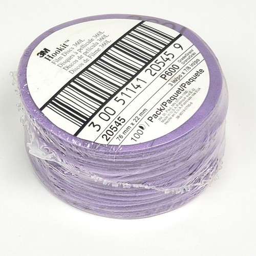 3M Hookit 3" Disc 360L P600 Purple Extra Fine 100pk 100 Discs 20545 | eBay