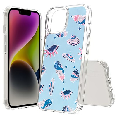 For Apple iPhone (16,15,14,13,12,SE),Slim Cover,SeaShells Clams Print ...