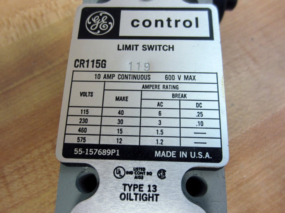 General Electric CR115G 119 GE Limit Switch CR115G119 Right Side Head ...