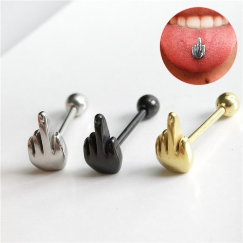 Nose Septum Ring Middle Finger Ear Studs Tongue Barbell Ear Stud ...