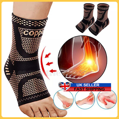 Copper Ankle Support Compression Foot Heel Achilles Tendon Arthritis ...