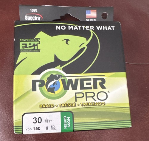 Fishing Line Spectra Fiber Braided Moss Green Power Pro 150 YARD 30LB ...