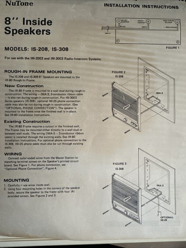NuTone IS-308L Adobe White 8" Indoor Surface Mounted Intercom Speaker 3003 Sys | eBay