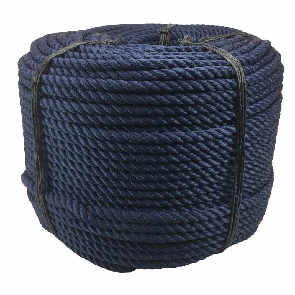 6mm Navy 3 Strand Nylon Rope x 50 metres, Anchor Boat Mooring Yacht ...