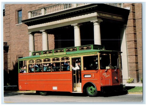 c1950 Come Aboard A Legend Ride Trolley Conductor Manistee Michigan MI ...