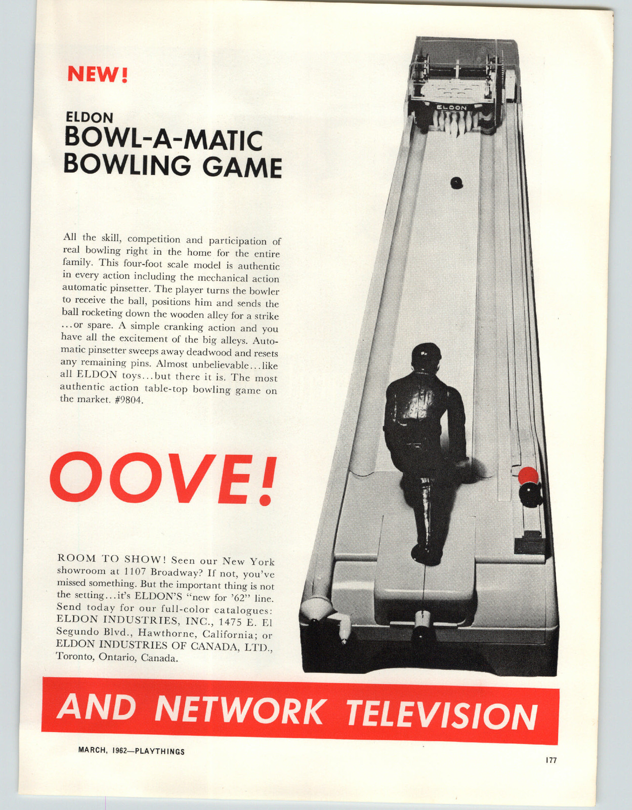 1962 PAPER AD 2 PG Eldon Bubble Gum Cow Bowl A Matic Bowling Game | eBay