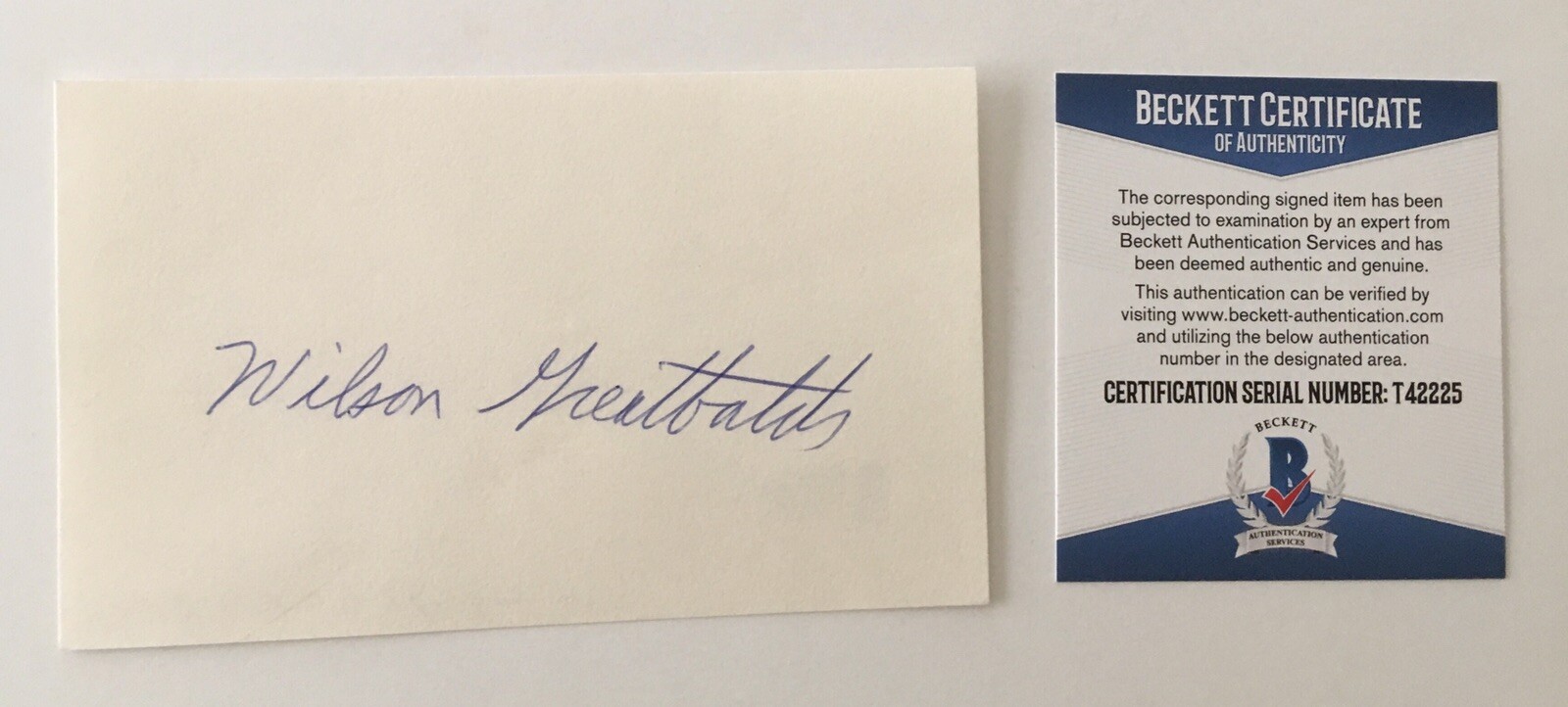 Wilson Greatbatch Signed Autographed 3x5 Card BAS Beckett Certified ...