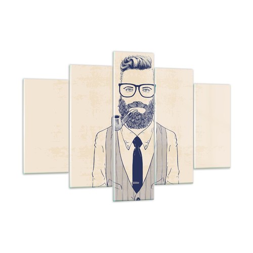 Impression sur Verre 150x100cm Tableaux Image Photo homme pipe Art ...