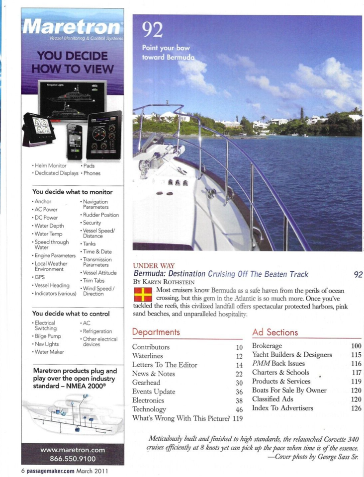 Passage Maker Boat Magazine Corvette 340 Nordhavn 52 Women Cruising ...