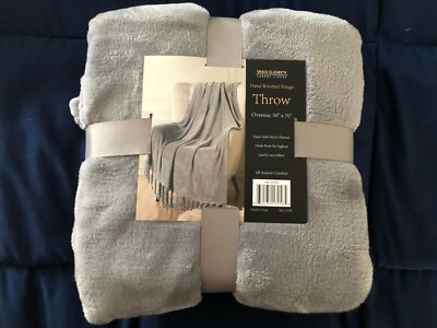 Grace Elizabeth Luxury Linens Hand Knotted Fringe Throw Oversize 50"x70 ...